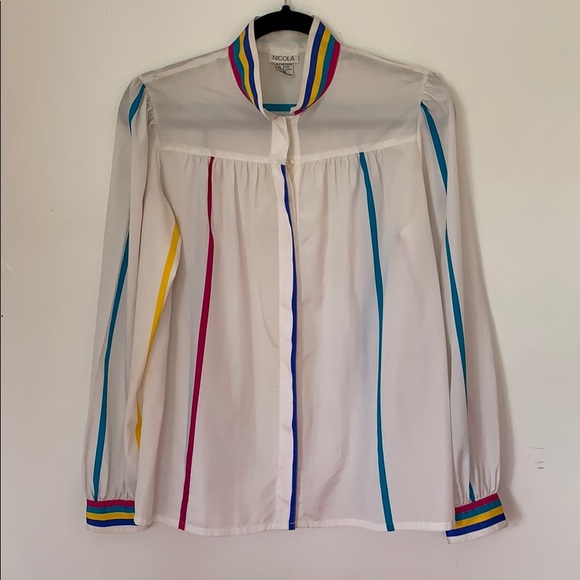 Tops | Vintage Rainbow Collar Shirt | Poshmark